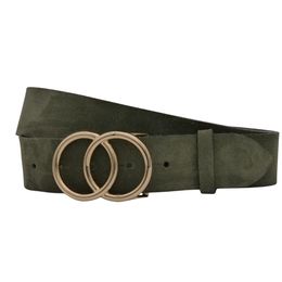 AnnaMatoni Damen Lederg&uuml;rtel "AnnaMatoni Damen Lederg&uuml;rtel in hochwertigem Velour Leder 4cm"olive 560, Gr. 120, 100% Leder, G&uuml;rtel
