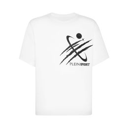 Plein Sport Herren T-Shirt "Scratch", wei&szlig;, Gr. XL, Obermaterial: 100% Baumwolle, Shirts
