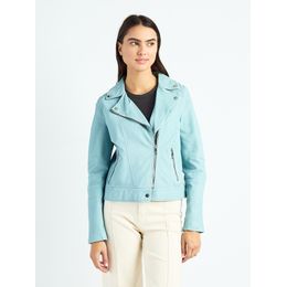 Maze Damen Blouson "42023069", blau, Gr. L, Obermaterial: 100% Lammleder. Innenfutter: 100% Baumwolle. &Auml;rmelfutter: 100% Polyester. Strickmaterial: