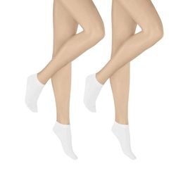 Hudson Damen Sneakersocken "Sneaker Only 2-Pack", Gr. 39, wei&szlig;, Obermaterial: 75% Baumwolle CO. 23% Polyamid PA. 2% Elasthan EL., Socken