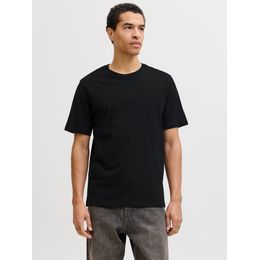 Jack & Jones JACK & JONES Herren Rundhalsshirt "JJEORGANIC BASIC TEE SS O-NECK NOOS", schwarz, Gr. L, unifarben, Single Jersey, Obermaterial: 100% Baumwolle,