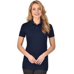 TRIGEMA Damen Poloshirt "TRIGEMA Poloshirt aus elast. Piqué", blau, Basic, Gr. XL, 94% Baumwolle, 6% Elasthan, Shirts
