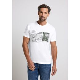 Street One MEN Herren T-Shirt, wei&szlig;, Gr. L, bedruckt, Web, 100% Baumwolle, Shirts, aus reiner Baumwolle
