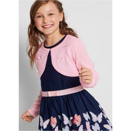 bonprix Kinder Bolero, rosa, festlich, Gr. 104, Obermaterial: 100% Polyacryl, Strickjacken, Strickbolero mit Schmetterlings-Applikationen