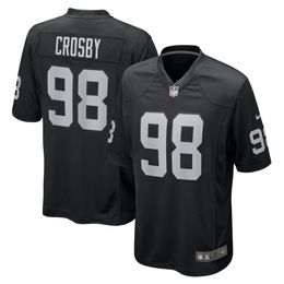 Nike Herren Footballtrikot "Nike Trikot Las Vegas Raiders NFL Home Game Jersey Crosby 98", schwarz, Gr. M, 100% Polyester, Trikots