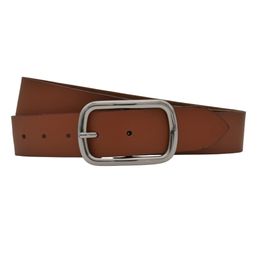 Ledergürtel AnnaMatoni "AnnaMatoni Damen Ledergürtel Basic Gürtel 3,5cm breit echt", Damen, Gr. TW85 - 100cm Gesamtlänge, cognac 640, 100% Leder, Gürtel Ledergürtel