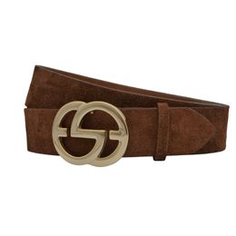 AnnaMatoni Damen Lederg&uuml;rtel "AnnaMatoni Damen Lederg&uuml;rtel in hochwertigem Velour Leder 4cm", braun, Gr. 125, 100% Leder, G&uuml;rtel