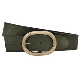 Lederg&uuml;rtel AnnaMatoni "AnnaMatoni Damen Lederg&uuml;rtel in hochwertigem Velour Leder 4cm", Damen, Gr. TW85 - 100cm Gesamtl&auml;nge, olive 560, 100% Leder, G&uuml;rtel Lederg&uuml;rtel