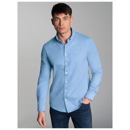 TRIGEMA Herren Poloshirt "TRIGEMA Business-Hemd aus DELUXE-Single-Jersey", blau, Gr. XL, Single Jersey, 100% Baumwolle, Shirts