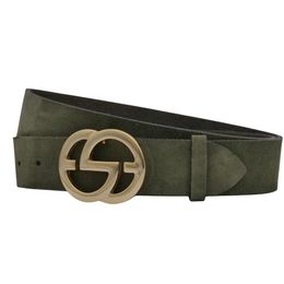 AnnaMatoni Damen Lederg&uuml;rtel "AnnaMatoni Damen Lederg&uuml;rtel in hochwertigem Velour Leder 4cm", gr&uuml;n, Gr. 105, 100% Leder, G&uuml;rtel