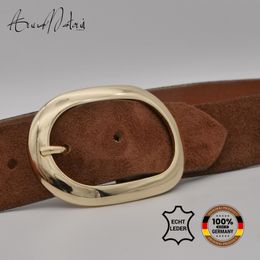 AnnaMatoni Damen Lederg&uuml;rtel "AnnaMatoni Damen Lederg&uuml;rtel in hochwertigem Velour Leder 4cm", braun, Gr. 125, 100% Leder, G&uuml;rtel