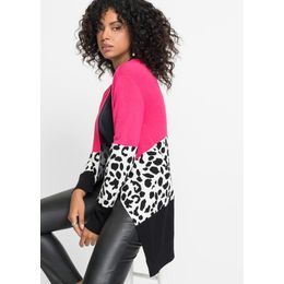 bonprix Damen Longstrickjacke, schwarz, Gr. 36, Obermaterial: 80% Viskose, 20% Polyamid, Strickjacken, Gerippte Longstrickjacke