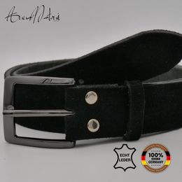 AnnaMatoni Damen Lederg&uuml;rtel "AnnaMatoni Damen Lederg&uuml;rtel in hochwertigem Velour Leder 4cm", schwarz, Gr. 120, 100% Leder, G&uuml;rtel