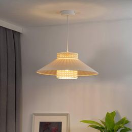 Euluna H&auml;ngeleuchte Cappello, beige, Rattan natur, &Oslash; 45 cm