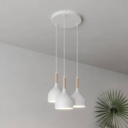Luminex H&auml;ngeleuchte Noak dreiflammig rund wei&szlig;/holz natur