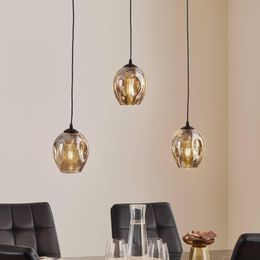 EMIBIG LIGHTING Pendellampe Starla gerade 3-flg. Glas grafit
