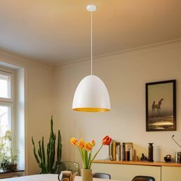 Pendelleuchte Egg M aus Metall, &Oslash; 38 cm, wei&szlig;
