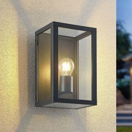 LINDBY Au&szlig;enwandlampe Giavanna, 28 cm, anthrazit, IP44, E27