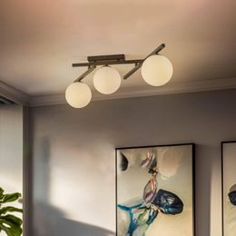 EMIBIG LIGHTING Deckenlampe Smart, schwarz/opal, 3-flammig