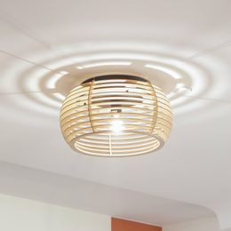 LINDBY Deckenleuchte Ediz, 1-flammig, E27, Holz, &Oslash; 44,4 cm