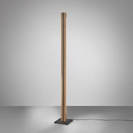 Quitani LED-Stehleuchte Elis, schwarz, Eiche, dimmbar, 148cm