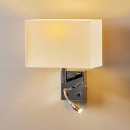 Wandleuchte Hotel LED, wei&szlig;, Textil, 2-flg., LED-Leseleuchte