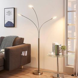 LINDBY LED-Stehlampe Anea, 168 cm, 3-flammig, nickelfarben