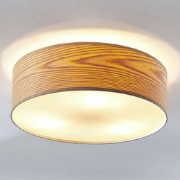 LINDBY Deckenleuchte Dominic, &Oslash; 45 cm, 3-flammig, Holz