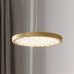 Quitani LED-Pendellampe Gion, 1-flammig, wei&szlig;/messing