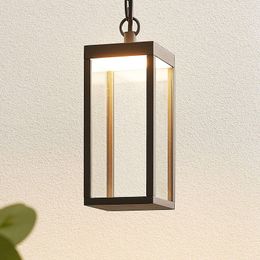 LUCANDE LED-Au&szlig;enh&auml;ngeleuchte Cube mit Glasschirm, 26 cm