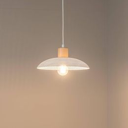 EMIBIG LIGHTING H&auml;ngeleuchte Kobe, einflammig, Stahl, Holz, wei&szlig;