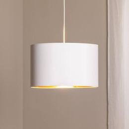 Luminex Hängelampe Soho zylindrisch 1fl. Ø 40cm weiß/gold