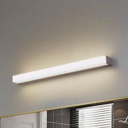 LINDBY LED-Wandlampe Philippa, eckig, 59 cm, alufarben, IP44