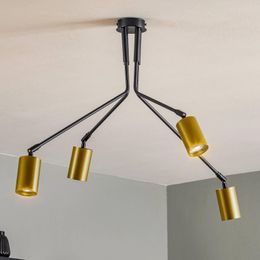 EMIBIG LIGHTING Deckenleuchte Verno 4 Black in Schwarz und Gold
