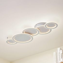 LUCANDE LED-Deckenleuchte Diala, weiß, Metall, 96 cm