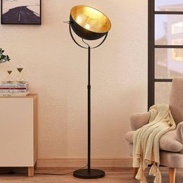 LINDBY Stehleuchte Muriel, 1-flg., schwarz/gold, Metall
