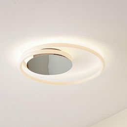 LUCANDE LED-Deckenleuchte Valenora, chrom/wei&szlig;, PC, &Oslash; 44 cm