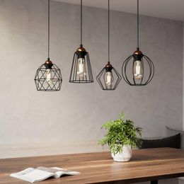 TK Lighting H&auml;ngeleuchte Galaxy mit vier K&auml;fig-Schirmen