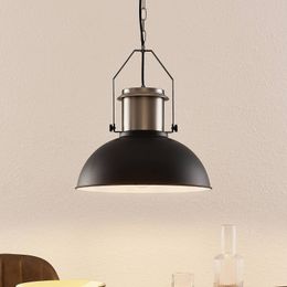 LINDBY Freitjof H&auml;ngelampe schwarz/nickel matt