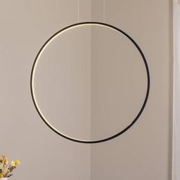 LED-H&auml;ngeleuchte Saturno vertikal, schwarz, &Oslash; 80 cm, Metall