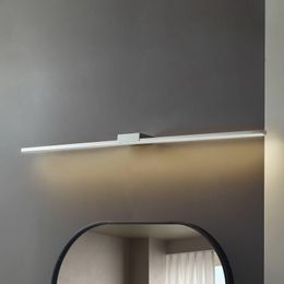 LUCANDE LED-Spiegellampe Kivana, chrom, Metall, 120cm, IP44