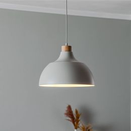 Envostar H&auml;ngeleuchte Kaitt, beige, &Oslash; 34 cm, Holzdetail