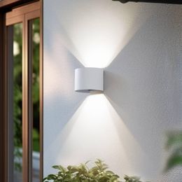 LINDBY Smart LED-Au&szlig;enwandlampe Dara wei&szlig; rund CCT RGB Tuya