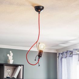 EMIBIG LIGHTING H&auml;ngeleuchte Bobi 1 in Schwarz, Kabel rot, 1-fl.
