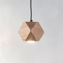 Envostar Peach Puff H&auml;ngelampe Polyeder Holz 1flg.