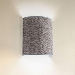 Euluna Wandleuchte Boucle aus Stoff, grau