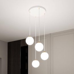 EMIBIG LIGHTING H&auml;ngeleuchte Royal, 4-flg., opalwei&szlig;/wei&szlig;, Glas, E14