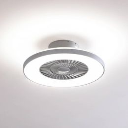 LINDBY Smart LED-Deckenventilator Paavo, silber, leise, Tuya
