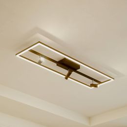 LUCANDE LED-Deckenleuchte Yvor, 99,5 cm, schwarz, schwenkbar