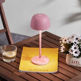 LINDBY LED-Akku-Tischleuchte Arietty, pink, dimmbar, IP54